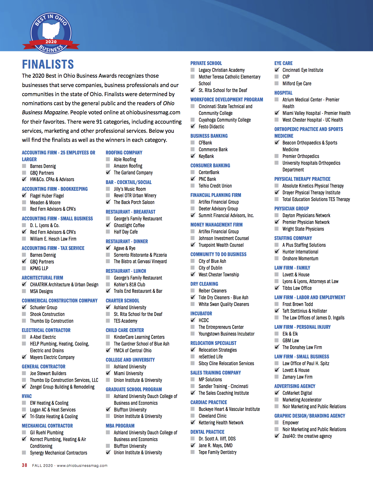 Best in Ohio Business 2020 – Ohio Business Magazine